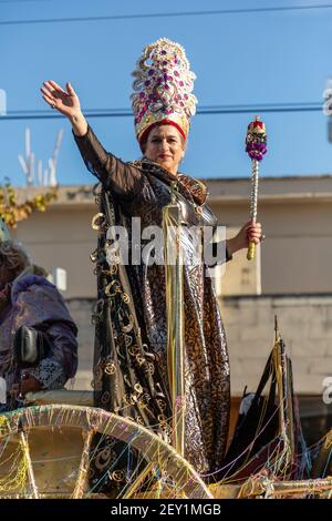 Royal holiday. Queen of party. Carnival party. Summer fun. Girl ...