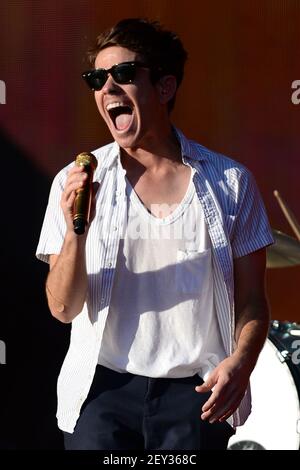 Lead Singer of band Fun Nate Ruess Celebrities arrive at Ed Sullivan ...