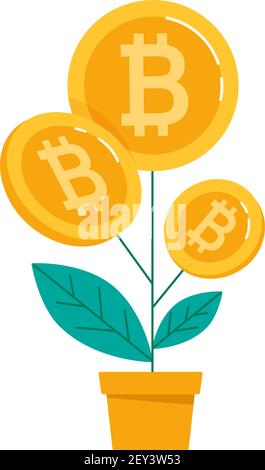 Growing Ethereum, growth concept. Blockchain technologies, digital ...