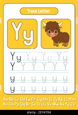 Flashcard letter Y is for yak illustration Stock Vector Image & Art - Alamy