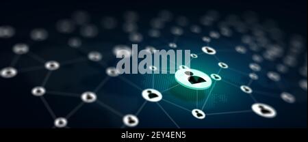 A 3D rendering of digital human icons - digital business communication ...