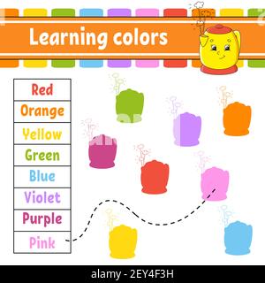 Learning colors. Logic puzzle for kids. Education developing worksheet ...