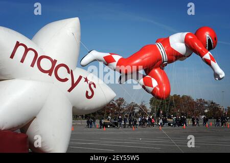 Power Ranger balloon floats in the air during the annual Macy's ...