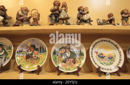 Traditional trolls on display in Tromso Gift and Souvenir Shop in ...