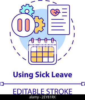 Paid sick leave isolated concept vector illustration. Man with a cold ...