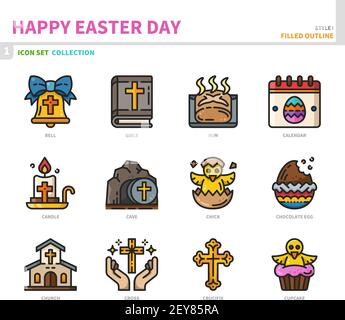 Easter bell line icon, easter and holiday, jingle sign vector graphics ...