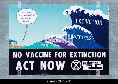 Sticker, Climate crisis,Extinction Rebellion, Berlin, public ground ...