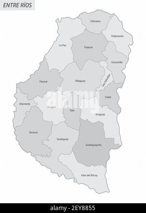 Map of Argentina with the provinces, Entre Ríos is highlighted Stock ...