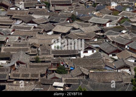 VIEW FROM WANGU PAVILION LIJIANG, YUNNAN PROVINCE, CHINA. PIC MIKE ...
