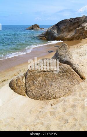 footstep kho samui bay thailand asia rock stone abstract texture south ...