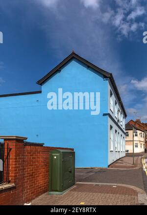 Two storey blue house, Cricklewood Lane, London NW2, Hendon, England ...
