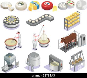Milk production conveyor. Dairy products industrial manufacturing ...