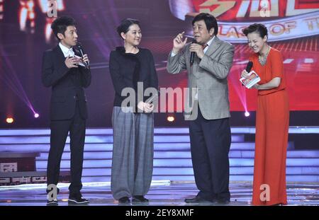 Chinese news anchor Zhao Zhongxiang attends a news conference of a ...
