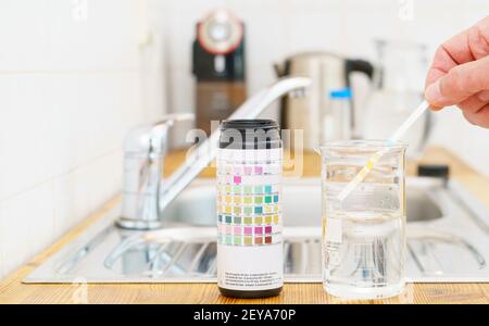 Tap water analysis quality control concept. Water test Stock Photo - Alamy