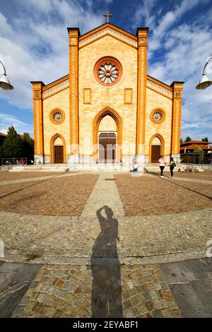 Lombardy the villa cortese old church brick tower wall italy Stock ...