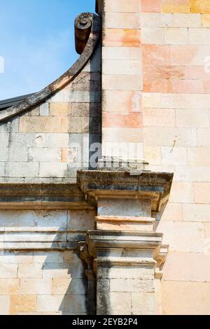 Abstract old column in the country of europe italy and marble brick ...