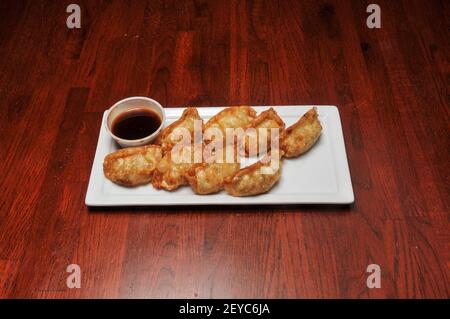 Authentic traditional Japanese dish known as Gyoza Stock Photo - Alamy