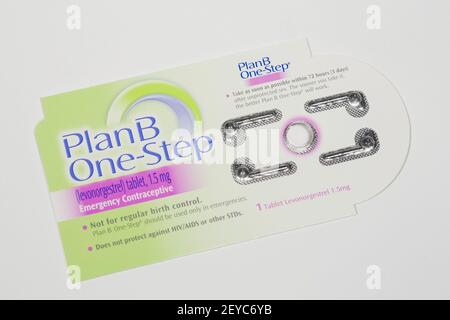 A Plan B (levonorgestrel) emergency contraceptive pill, also known as ...