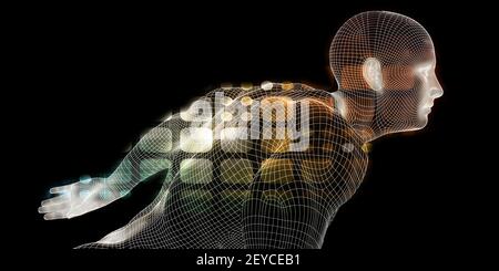 Human Body Digital Visualization Running Forward Art Stock Photo - Alamy