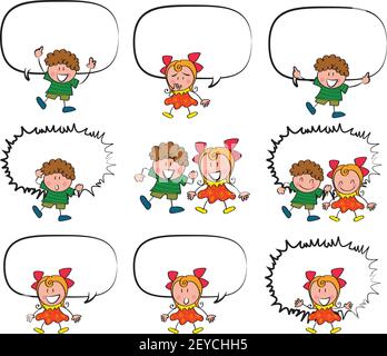 cartoon happy boy with speech bubble Stock Vector Image & Art - Alamy