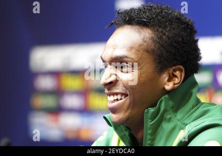 Brazil Soccer Team player Joao Alves de Assis Silva (Jo) on a press ...