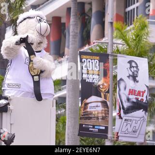 Bernie the Miami Heat Florida USA basketball mascot Stock Photo - Alamy