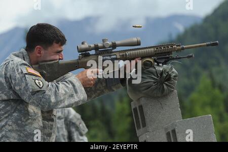 The M107 semi-automatic long range sniper rifle is capable of ...