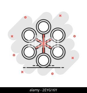 Vector cartoon structure diagram icon in comic style. Chart ...