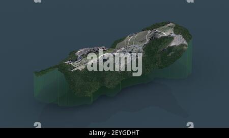 Inca style ancient city Machu Picchu 3D Render Stock Photo - Alamy