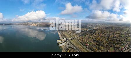 Aerial view of Ogosta Reservoir, Montana Region, Bulgaria Stock Photo ...