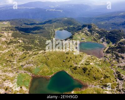 Amazing Aerial view of Rila mountain near Musala peak, Bulgaria Stock ...