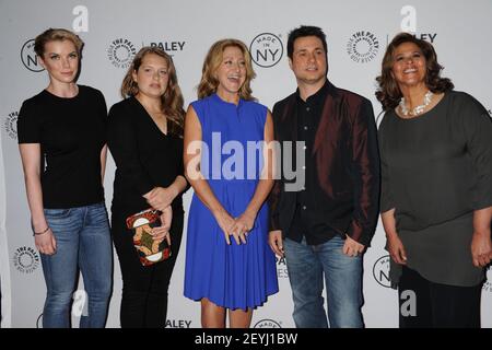 Betty Gilpin, Merritt Wever and Edie Falco attending a photocall for ...