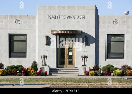 The entrance to the headquarters and factory of gun maker Smith ...