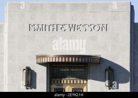 The entrance to the headquarters and factory of gun maker Smith ...