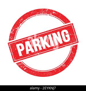 PARKING text on red grungy vintage rubber stamp Stock Photo - Alamy