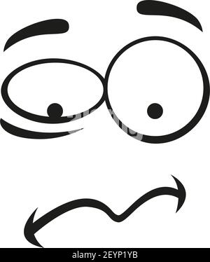 Nervous emoji with panic expression isolated symbol. Vector stress ...