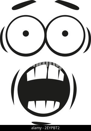 Scared face expression isolated emoticon screaming from fear. Vector ...