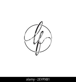 LF Initial letter handwriting and signature logo. A concept handwriting initial logo with ...