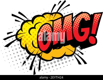 Omg comic explosion. Comic blast vector with bubbles. Cartoon burst ...