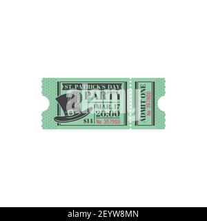 Admit one to Saint Patricks day show, entry ticket template with free ...