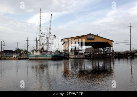 11 July 2012. Barataria Bay, Louisiana USA. The wreckage of Hurricane ...