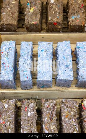 recycled paper fire logs Stock Photo - Alamy