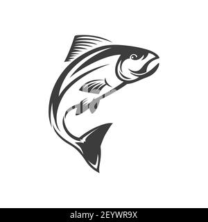 Pelagic fish, Short indian mackerel isolated realistic sketch. Vector ...