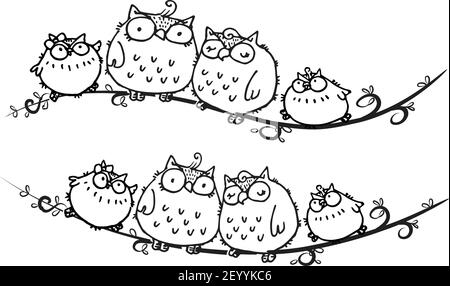 vector carton fat owls Stock Vector Image & Art - Alamy
