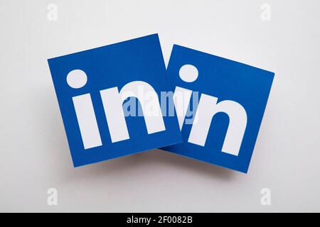 LONDON, UK - March 2021: Linkedin business social networking platform ...