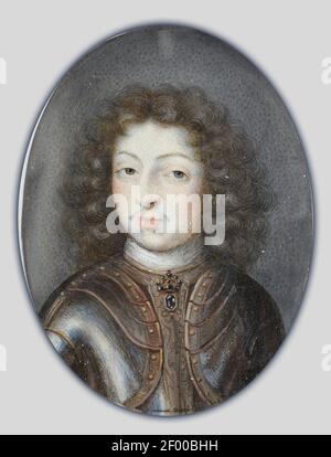 Miniature portrait of Charles XI, King of Sweden 1660-1697 between 1672 ...