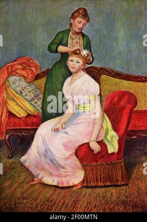 'La Coiffure' by Pierre-Auguste Renoir is an iconic 19th-century ...