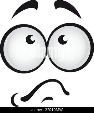 Doubting puzzled emoticon isolated emoji face. Vector uncertain or ...