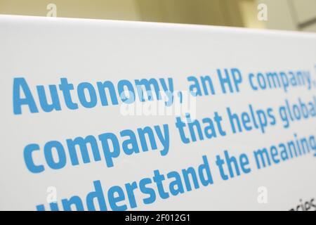 Hewlett-Packard and Autonomy logos Stock Photo - Alamy