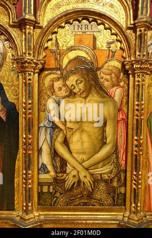 Pieta by Vittorio Crivelli, c. 1481, tempera on wood panel Stock Photo ...